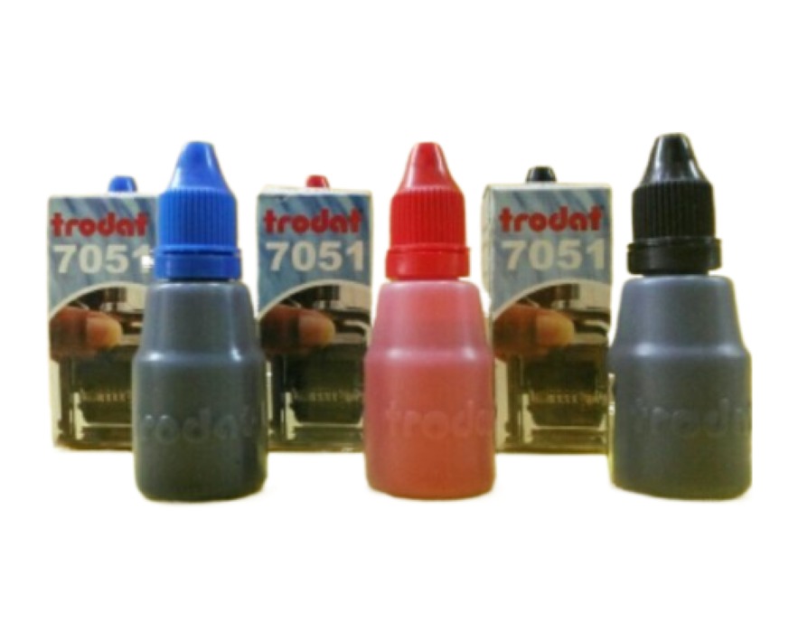 Tinta Stempel Otomatis Trodat 7051: Hitam, Biru, Merah (Oil Based)