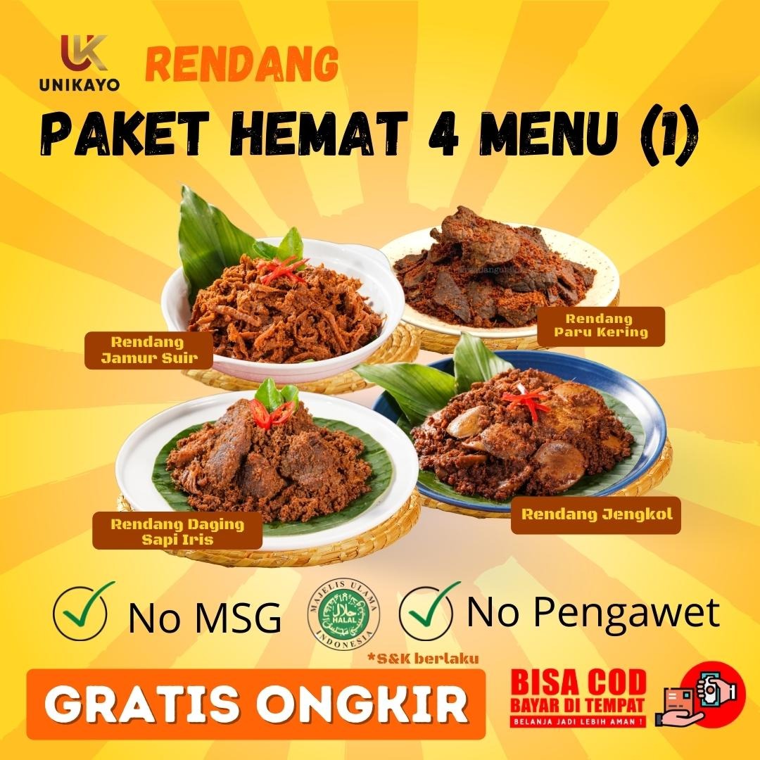 MENU 1 (Rendang Iris Spicy + Rendang Jengkol + Rendang Paru Kering ...