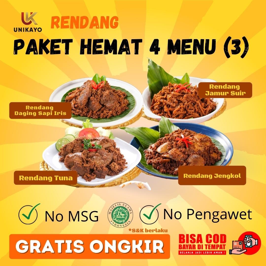 MENU 3 (Rendang Iris Original + Rendang Jengkol + Rendang Jamur Suir ...