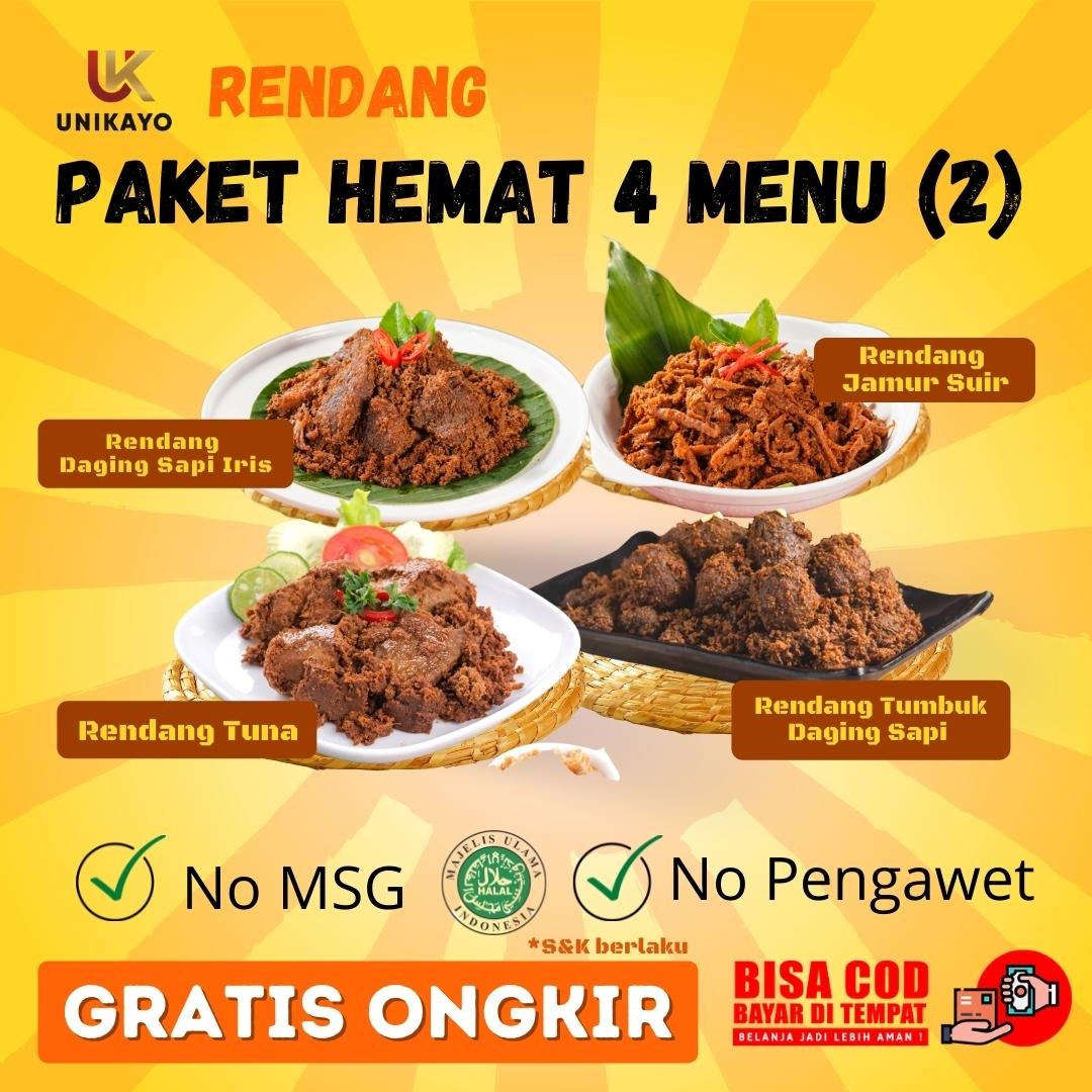 MENU 2 (Rendang Iris Original + Rendang Tumbuk + Rendang Tuna + Rendang ...