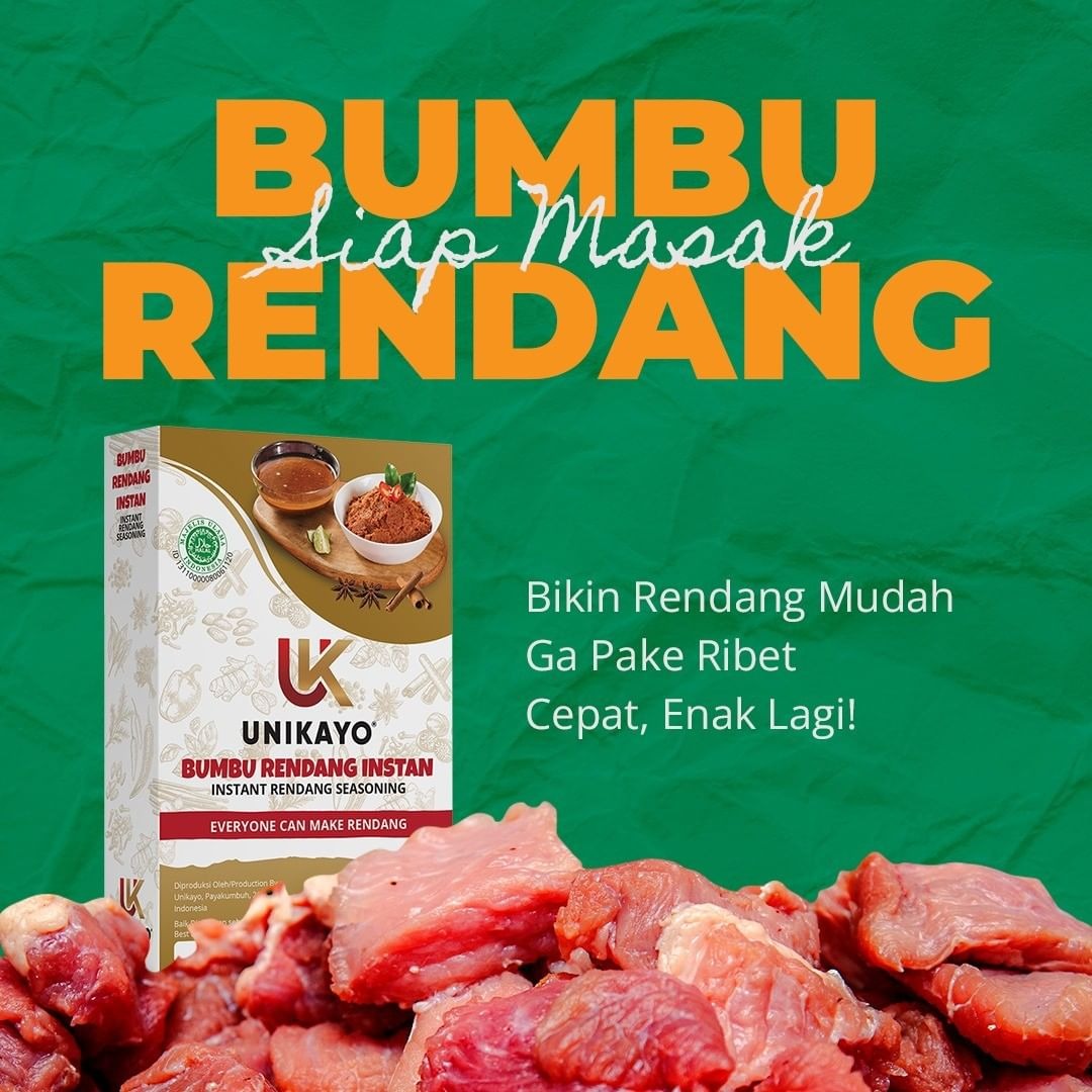 BUMBU RENDANG INSTAN TIDAK PEDAS UNTUK 1KG DAGING - UNIKAYO