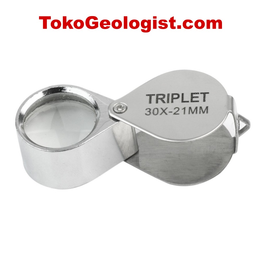 Loupe Geologi 30x21mm - kaca Pembesar batuan toko geologist