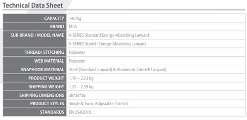 MSA V-Series Standard Energy Absorbing | BigOwner