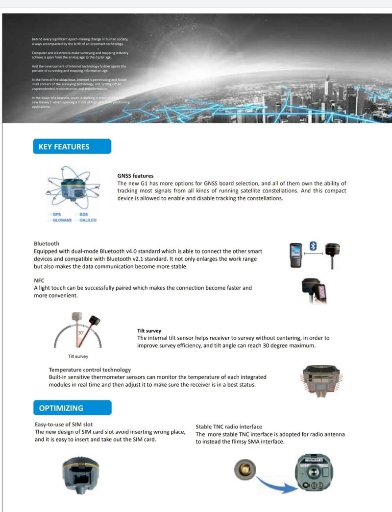 GPS GNSS Geodetik RTK SOuth Galaxy G1